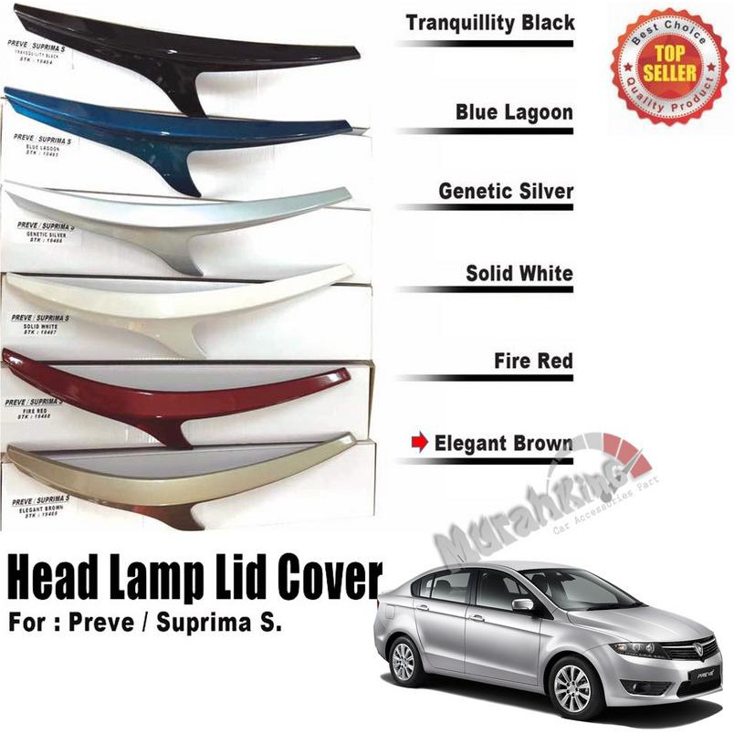 Proton Preve Custom Fit ABS Car Headlamp Eyelid (Elegant Brown ...