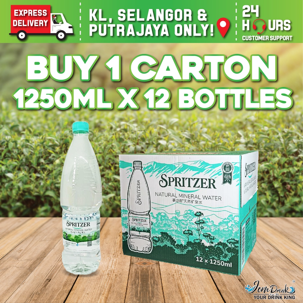 BUNDLE OF 1 CARTON : SPRITZER MINERAL WATER 1250ML x 12 BOTTLES | Shopee Malaysia