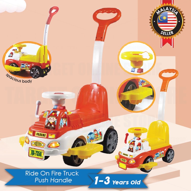 1-3 Years Old Kids Ride On Fire Truck Push Car Stroller / Mainan Lori ...