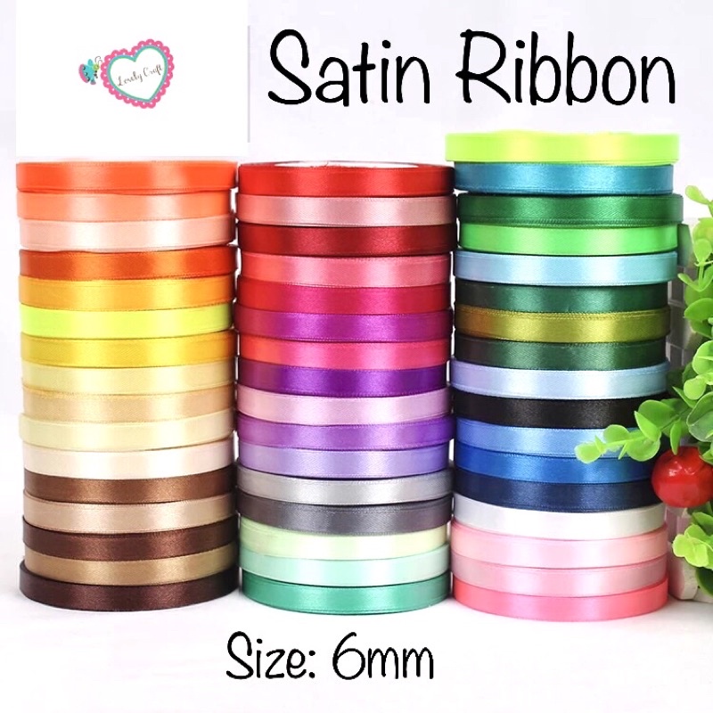 0.6cm 6mm Satin Ribbon/Ribbon Band/Satin Band/Reben Satin/6mm光面彩色彩带缎带织带 ...