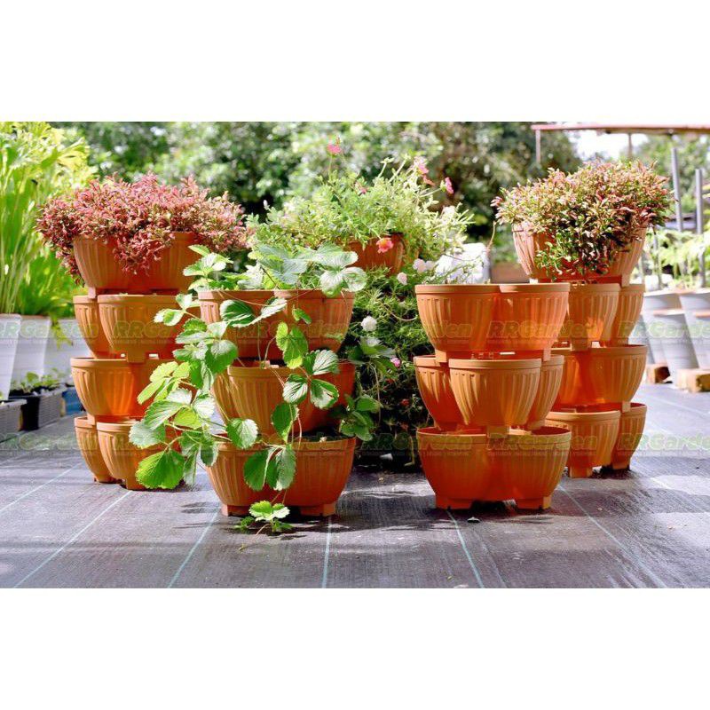 Triple Flowers pot/ Pasu Bunga Bertingkat | Shopee Malaysia