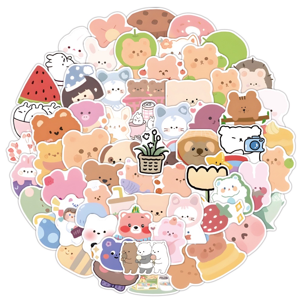 Cute Sticker Stiker Cute Journal Sticker Aesthetic Sticker Korean Bear ...