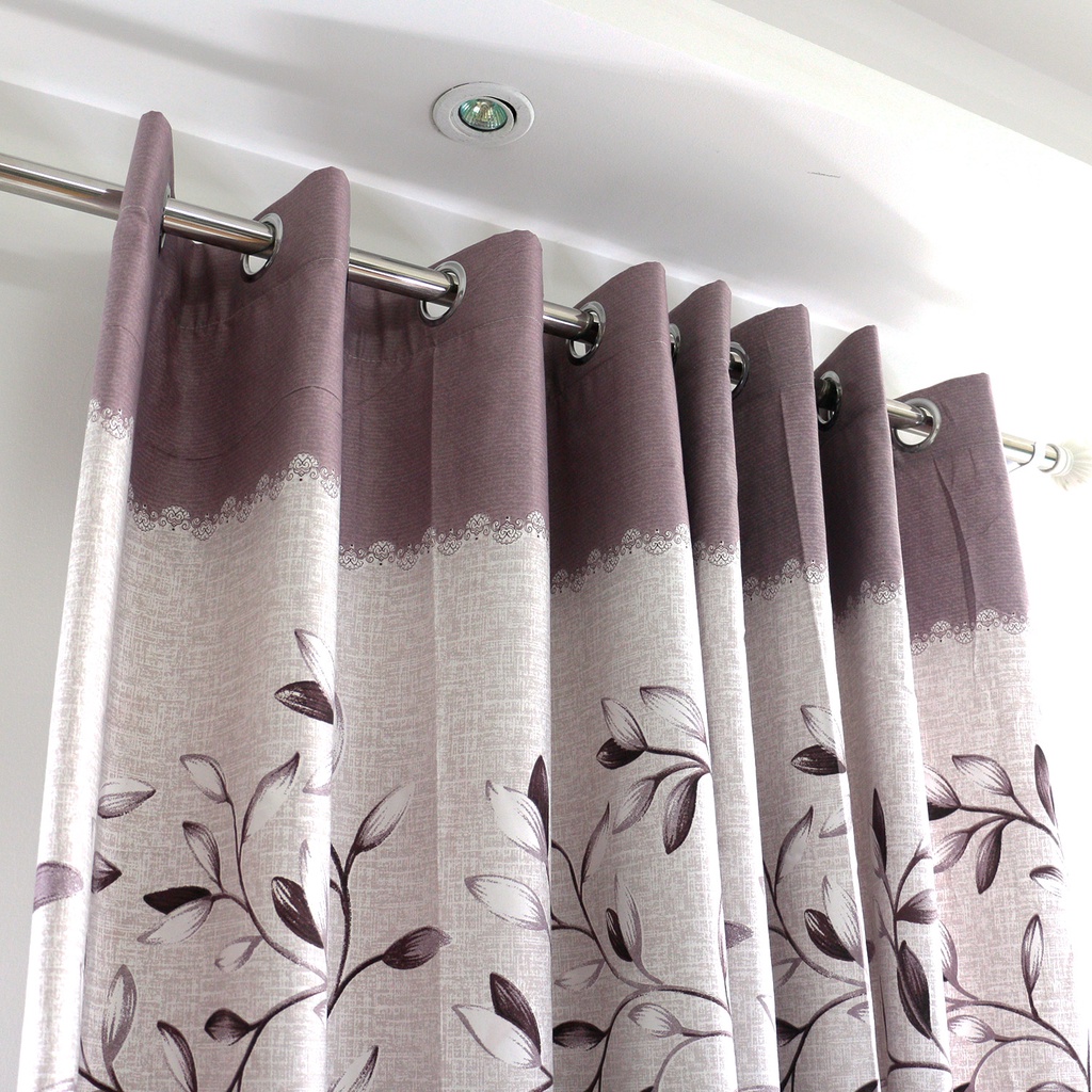 120*220CM Ring Type 3D Langsir Semi Blackout Printed Fabric Curtains ...