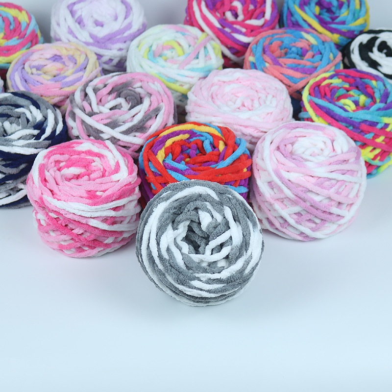 100g/Ball Soft Ice Strip Line DIY Cotton Wool Yarn For Hand Knitting ...