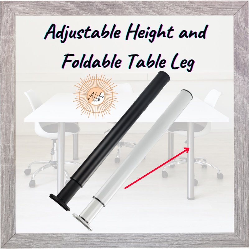 ALife Adjustable Height Foldable Table Leg Dining Study Computer Table ...
