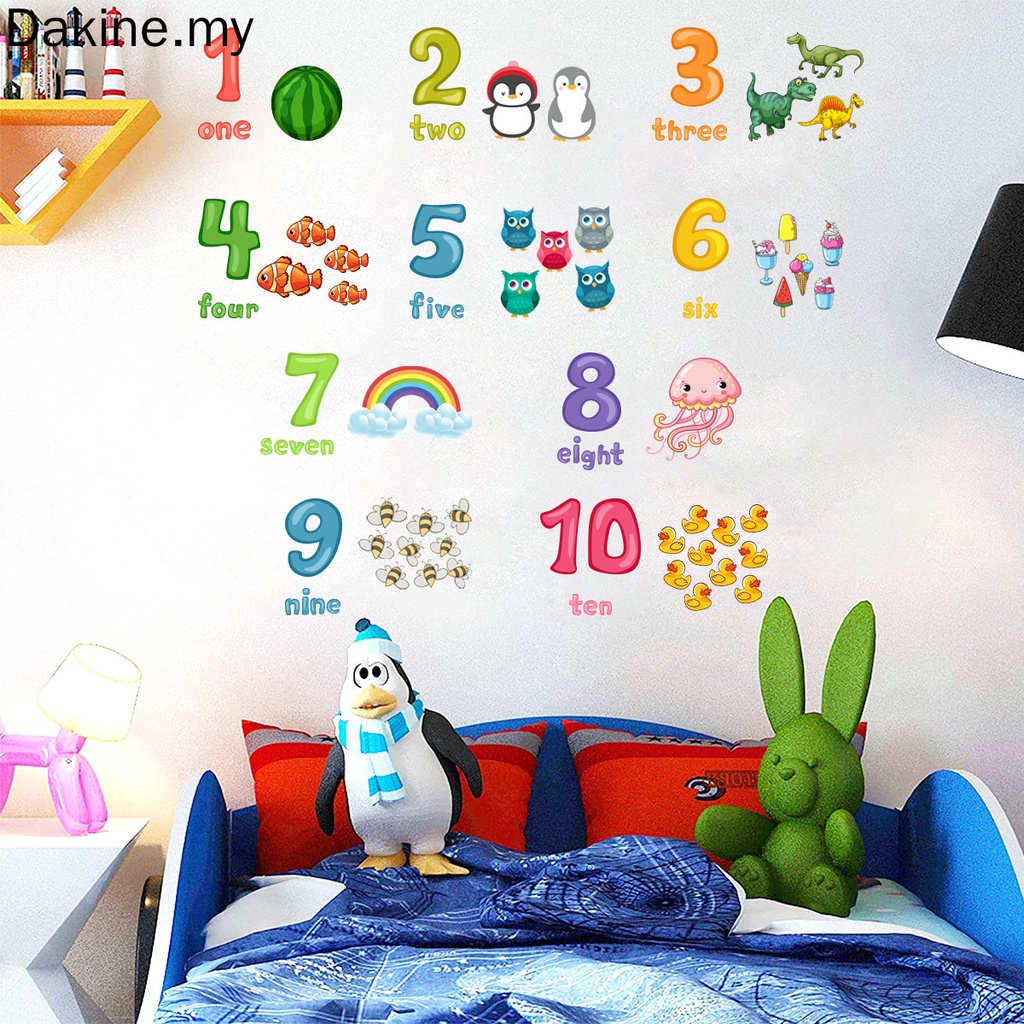 Dakine Home Colorful 10 Number Wall Decals, Creative Digitals with ...