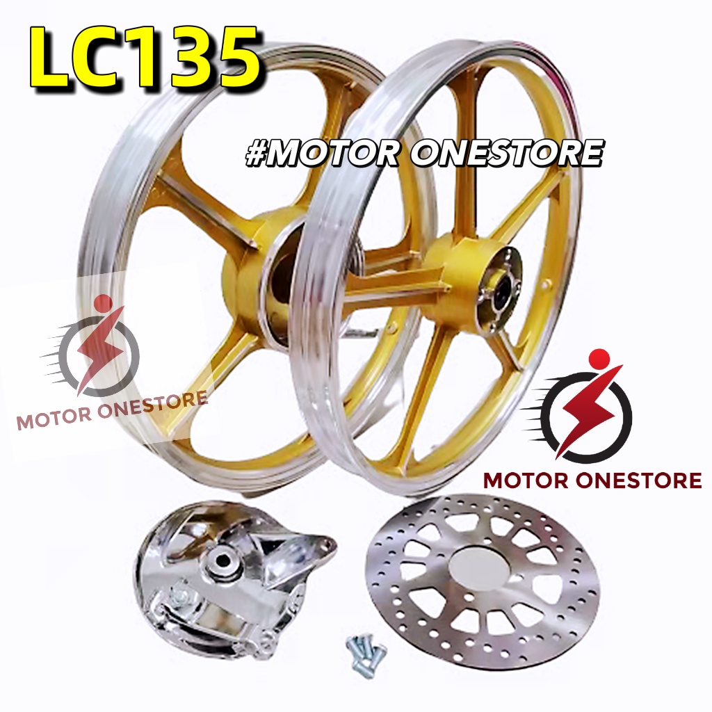 SPORT RIM LC135 5 BATANG SIAP BEARING HUB BRAKE PANEL CHROME PILING ...