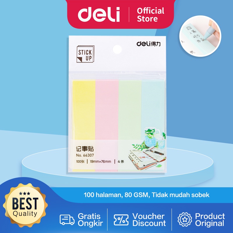 Deli Index Tab / Marker / Page Divider Pastel Colors 100 Sheets 66307 ...