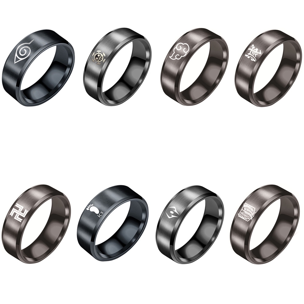 Naruto Ring Demon Slayer Rings Attack on Titan Stainless Steel Ring ...