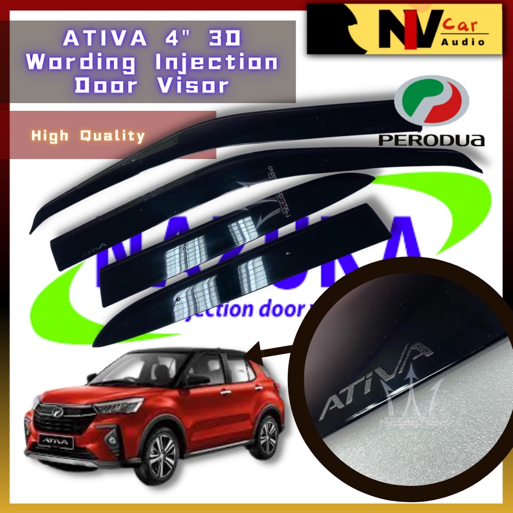 New ATIVA 2021 INJECTION 4" 3D Wording Door Visor (BEST QUALITY ...