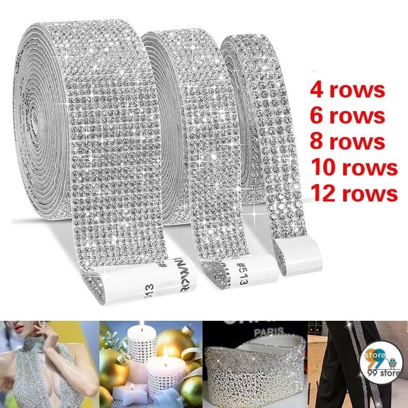 HOT 1 Roll Europe and America Style Adhesive Rhinestone Strips ...