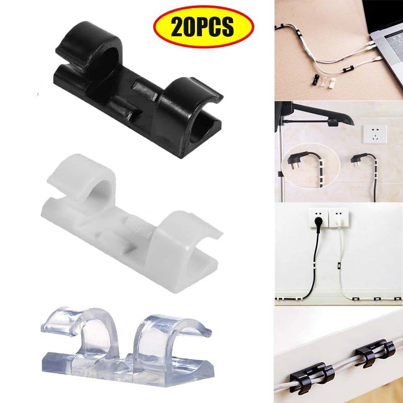 20pcs Self-adhesive Wire Organizer Line Cable Clip /Wire Holder Sticky ...