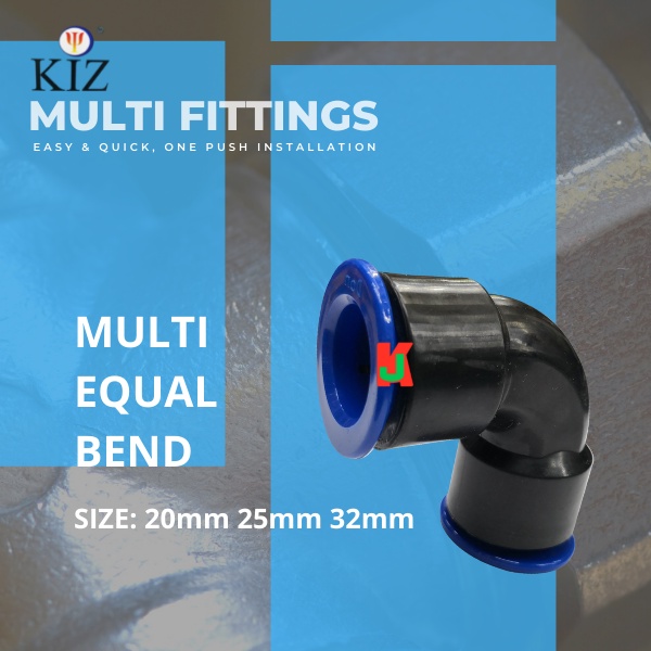 "KIZ" Multi Equal Bend (Elbow) Multi Fitting Pipe Socket (20mm/25mm ...