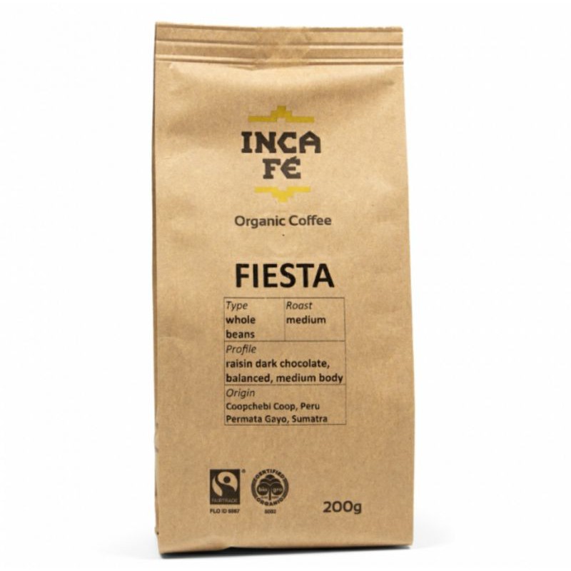 IncaFe Fiesta Whole Organic Coffee Beans/ Filter Ground Coffee ...