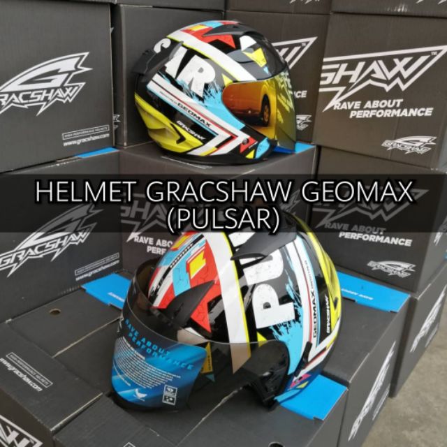 HELMET GRACSHAW G555 GEOMAX(PULSAR BLACK) | Shopee Malaysia