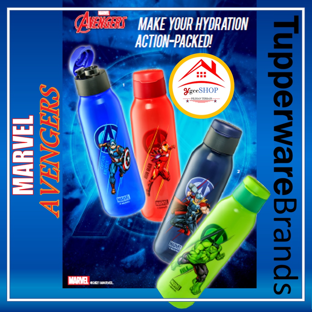 Tupperware Avengers Eco Bottle Set 750ml (100% Original Tupperware ...