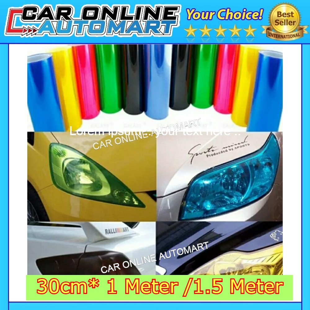 Car Headlamp Tail Fog Light Auto Smoke Tint Film Sheet Colorful Sticker ...