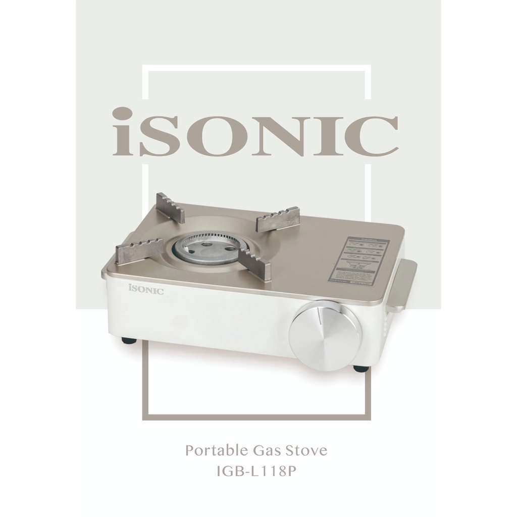 iSONIC MODERN PORTABLE GAS STOVE IGB-L118P (CREAMY WHITE / PINK / LIGHT ...