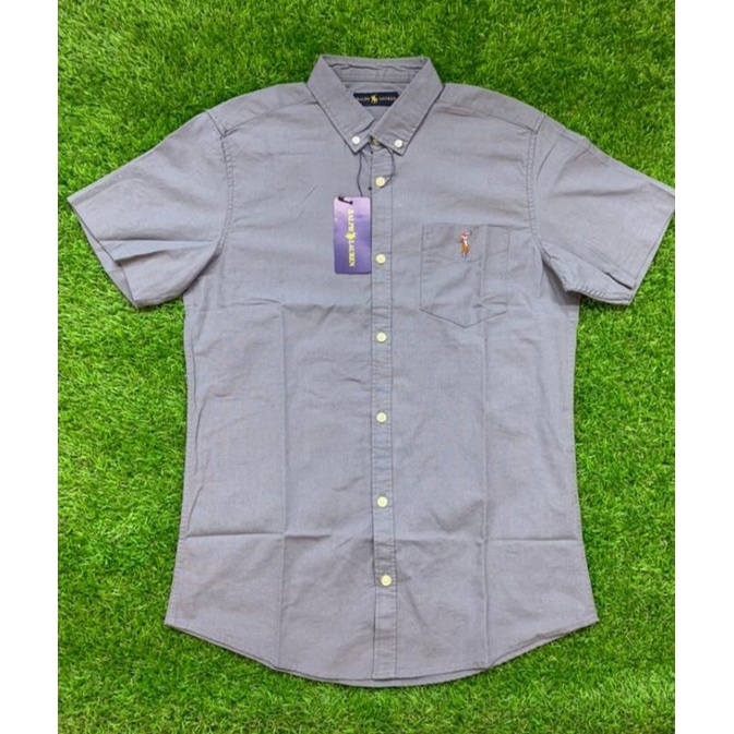 【READY STOCK】 Men's Short Sleeve Polo Button Collar Shirt Plain Casual ...