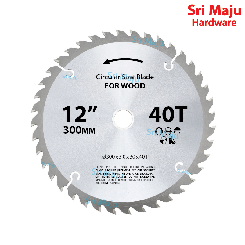 MAJU 12" x 40T Quality Wood Cutting Circular Saw Blade Table Miter ...