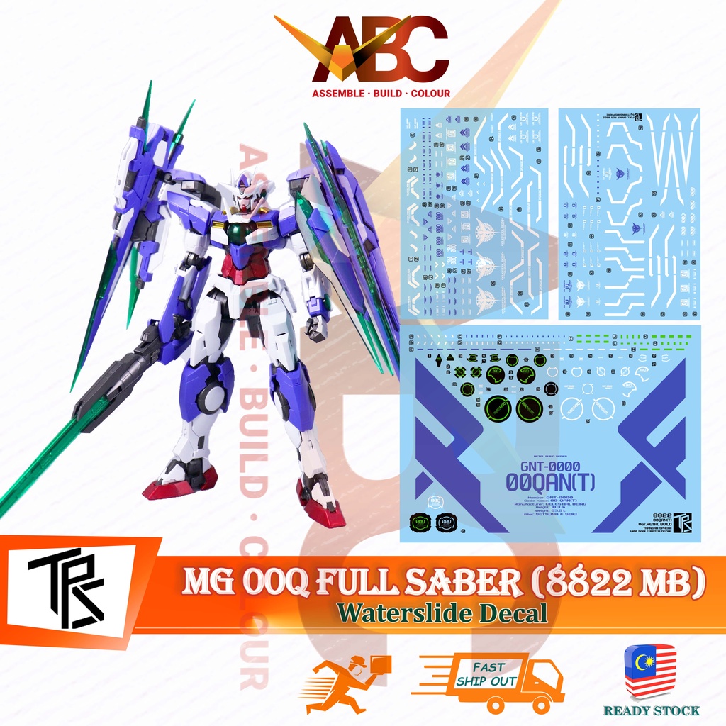 [TRS] Waterslide Decal - MG 1/100 00 Qan[T] Full Saber + Base (8822 MB) OOQ Model Kit 00Q Qant ...