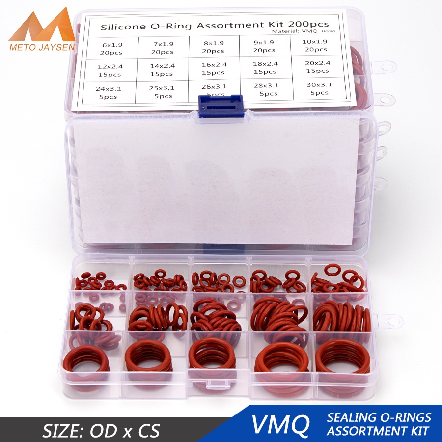 [Ready Stock &COD] Red Silicone VMQ O Rings 1.5mm 1.9mm 2.4mm 3.1mm ...