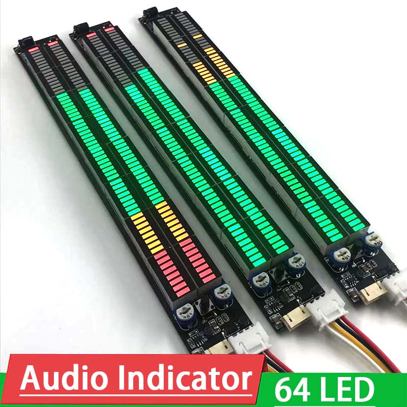 Multi-mode 64 LED Stereo Music Spectrum light Audio Level Indicator ...