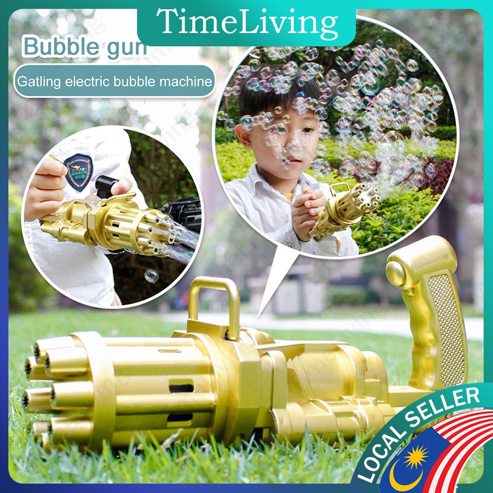 READY STOCK Bubble Gun Fan Electric Gatling 8 Hole Battery Operate ...