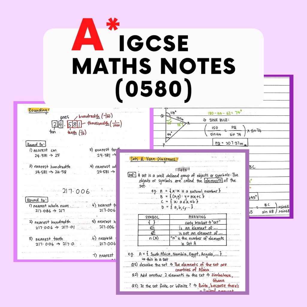 A* IGCSE Notes 0580 Mathematics Notes Softcopy | Shopee Malaysia A* IGCSE Notes 0580 Mathematics Notes Softcopy | Shopee Malaysia