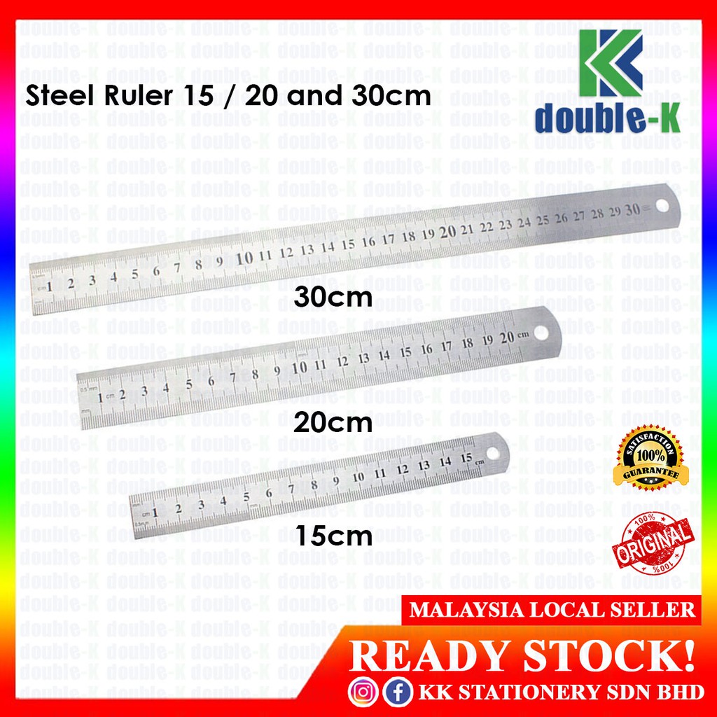 Stainless Steel Metal Ruler/Pembaris besi 15cm/20cm/30cm RM0.95-RM1.60 ...