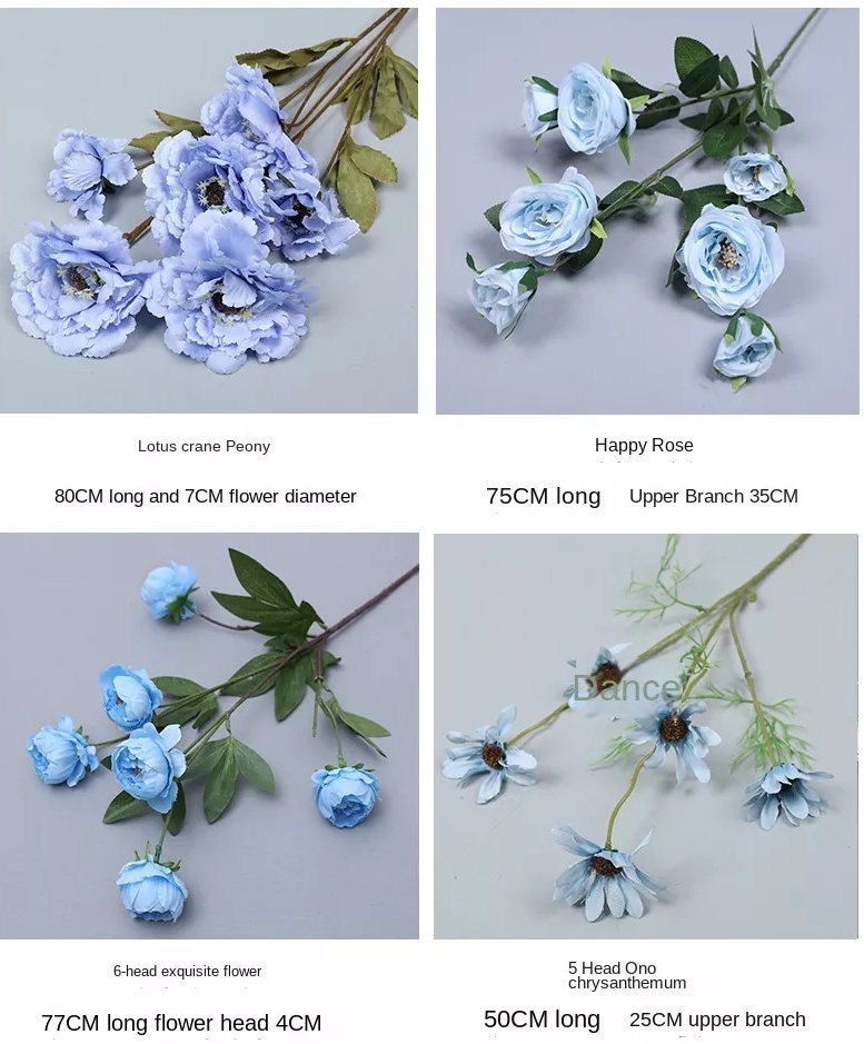 Blue series artificial flower blue simulation green blue wedding theme ...