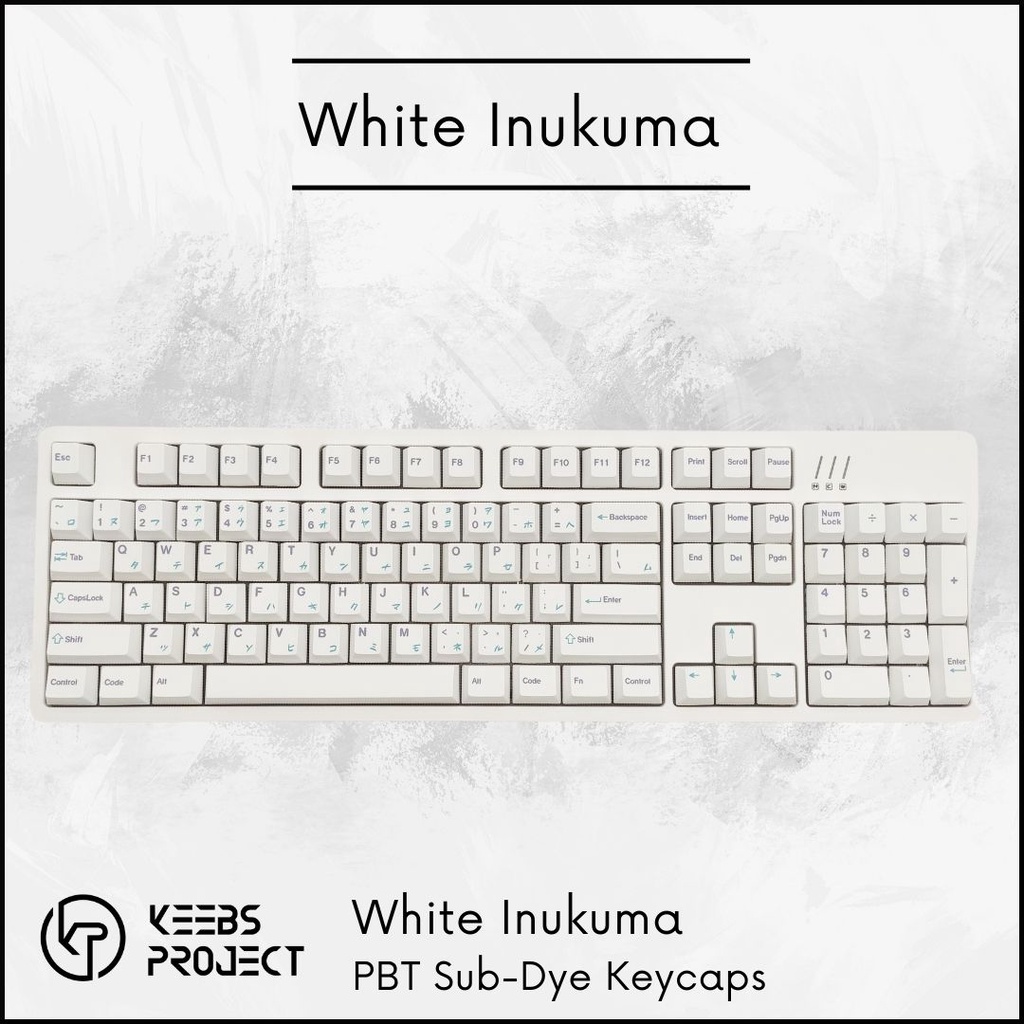 [𝐑𝐄𝐀𝐃𝐘 𝐒𝐓𝐎𝐂𝐊] White Inukuma PBT keycaps | 129 keys | Dye-Sub | Dinosaur ...
