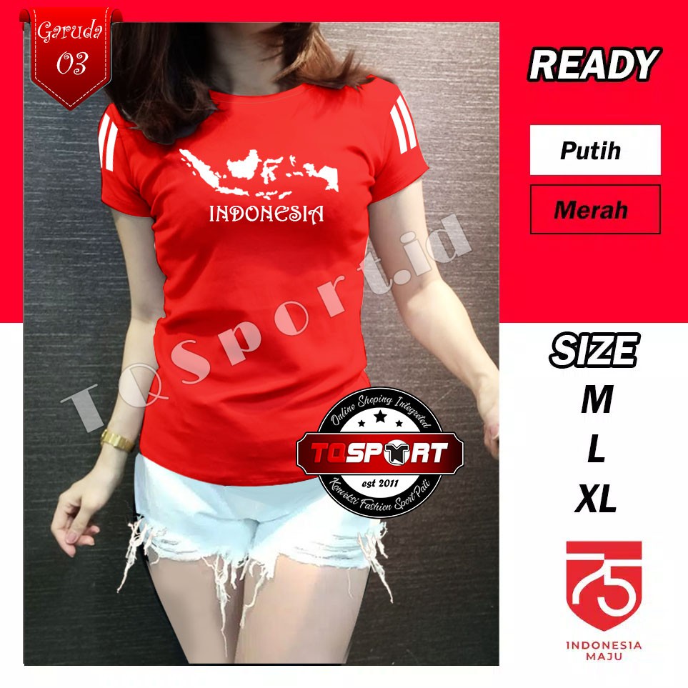 MERAH PUTIH 17 August Gymnastics T-shirt Fitness Running Gym Sports ...