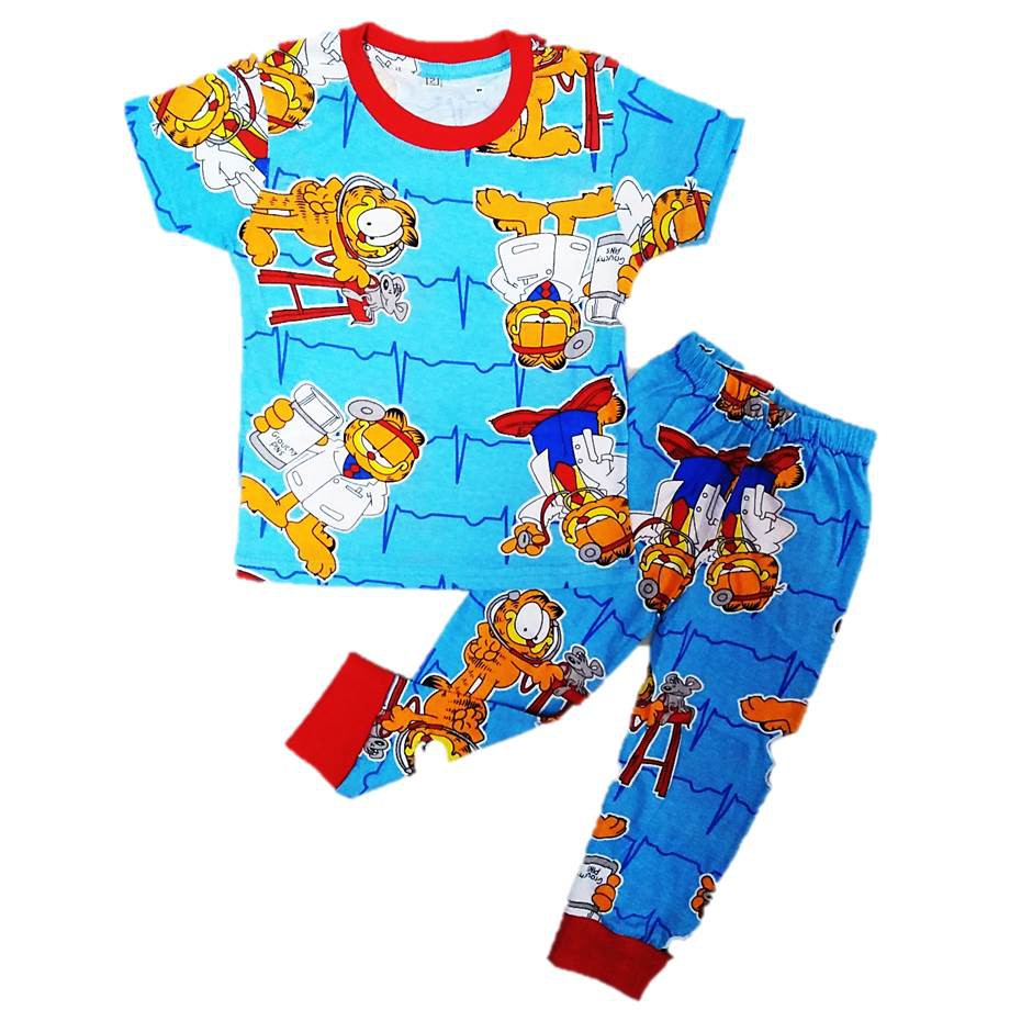 Pyjamas Kids Big GARFIELD BIRU Baju Tidur Kanak-Kanak & Baju Harian ...
