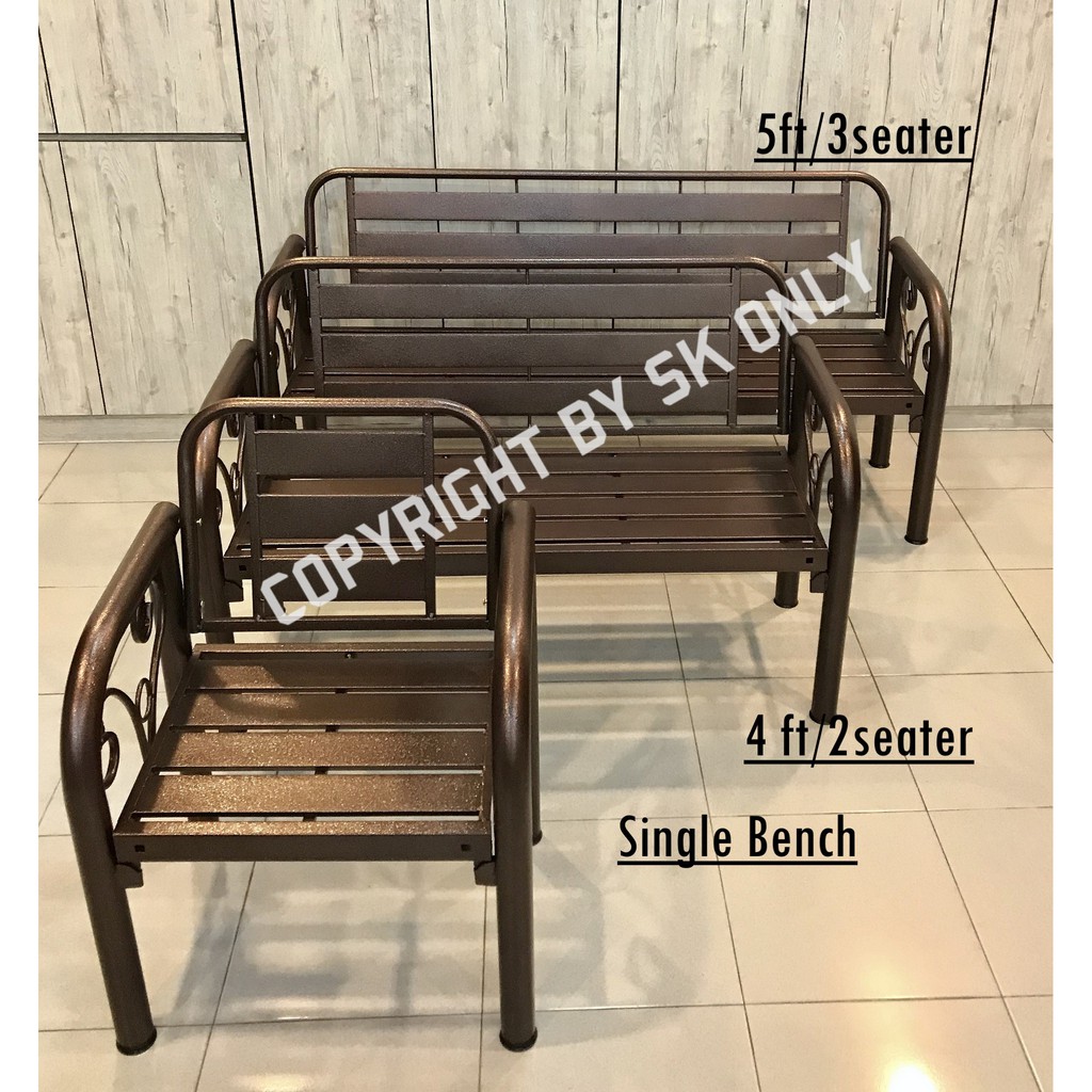 READY STOCK 5ft Outdoor Metal Bench Chair Garden Bench Chair Kerusi ...