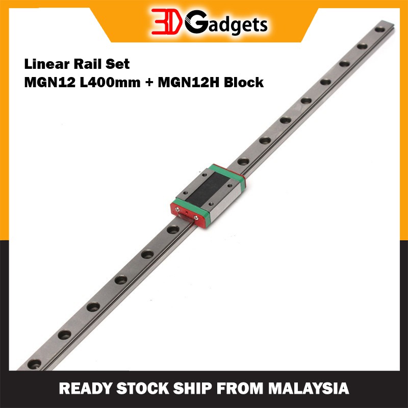 MGN12 L400mm + MGN12H Block Linear Rail Set for 3D Printer | Shopee ...