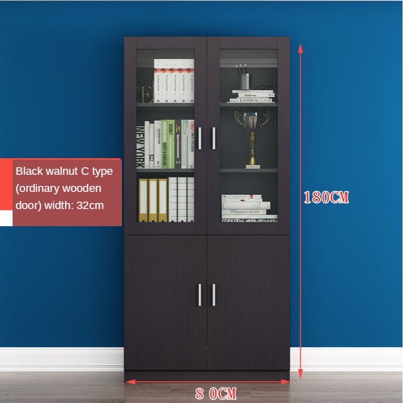 [Explosion Style] Solid wood file cabinet office bookcase bookcase with ...