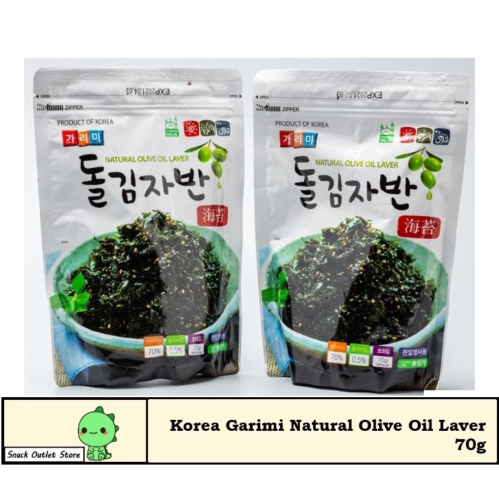 [Ready Stock] (Halal) Garimi Korea Natural Olive Oil Laver 70g | Shopee ...