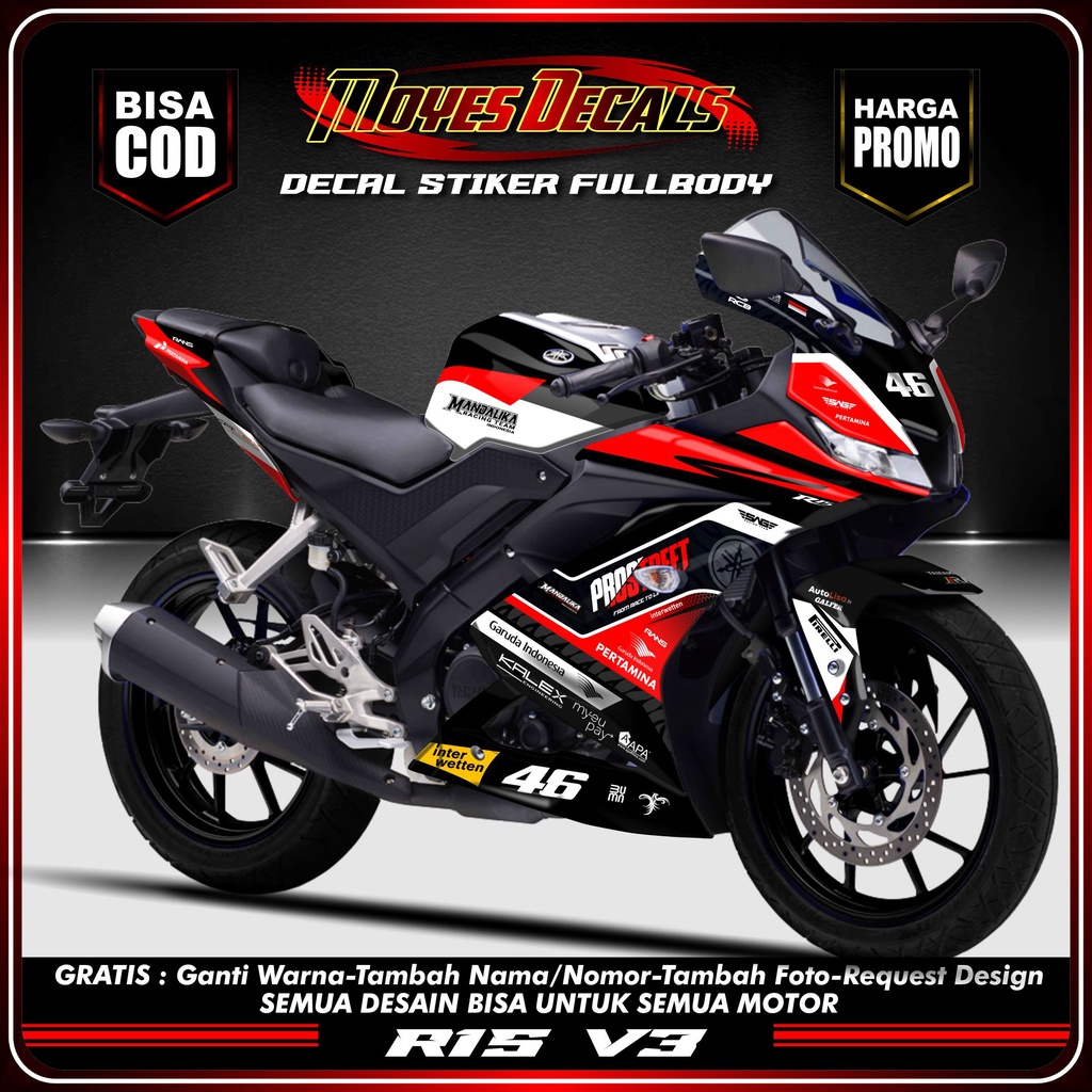 Decal Variations Sticker Motorcycle Decal R15 V3 Prostreet Fullbody ...