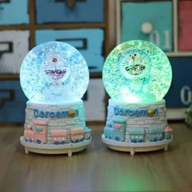 Snow Globe Music Box Crystal Ball Snow Doraemon Hellokitty Unicorn ...
