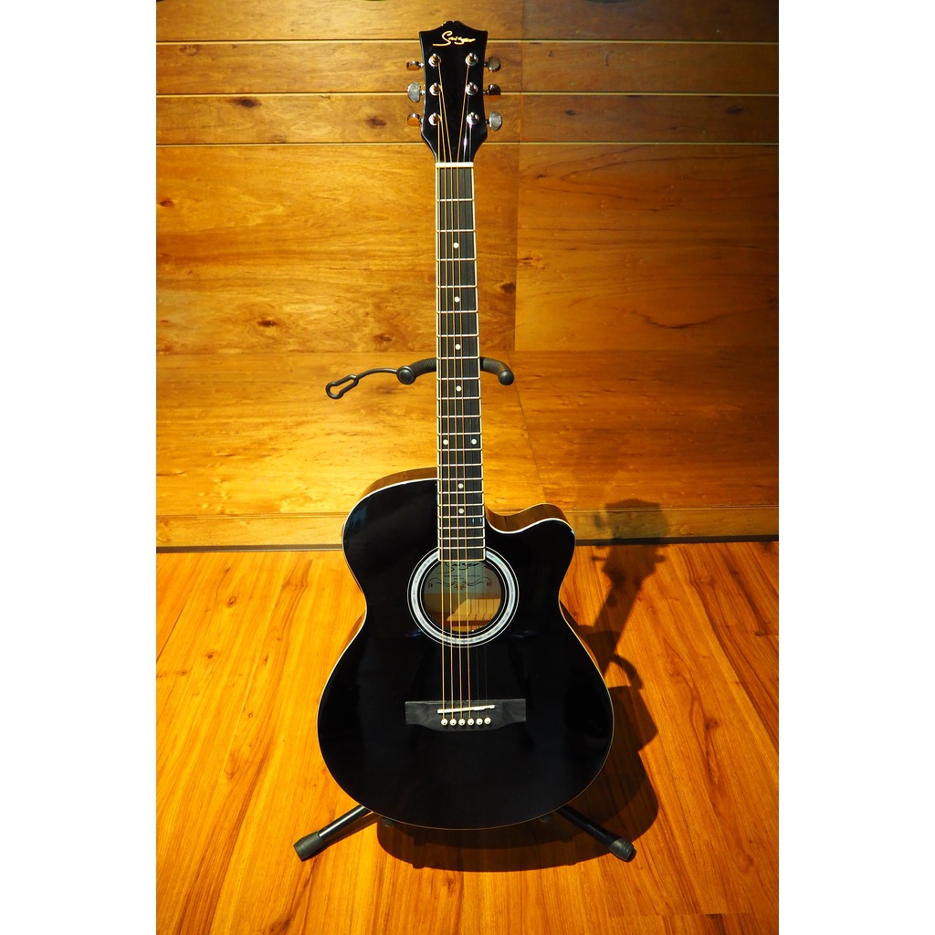 Smiger GA-H60 40" Acoustic Electric Guitar, Black | Shopee Malaysia