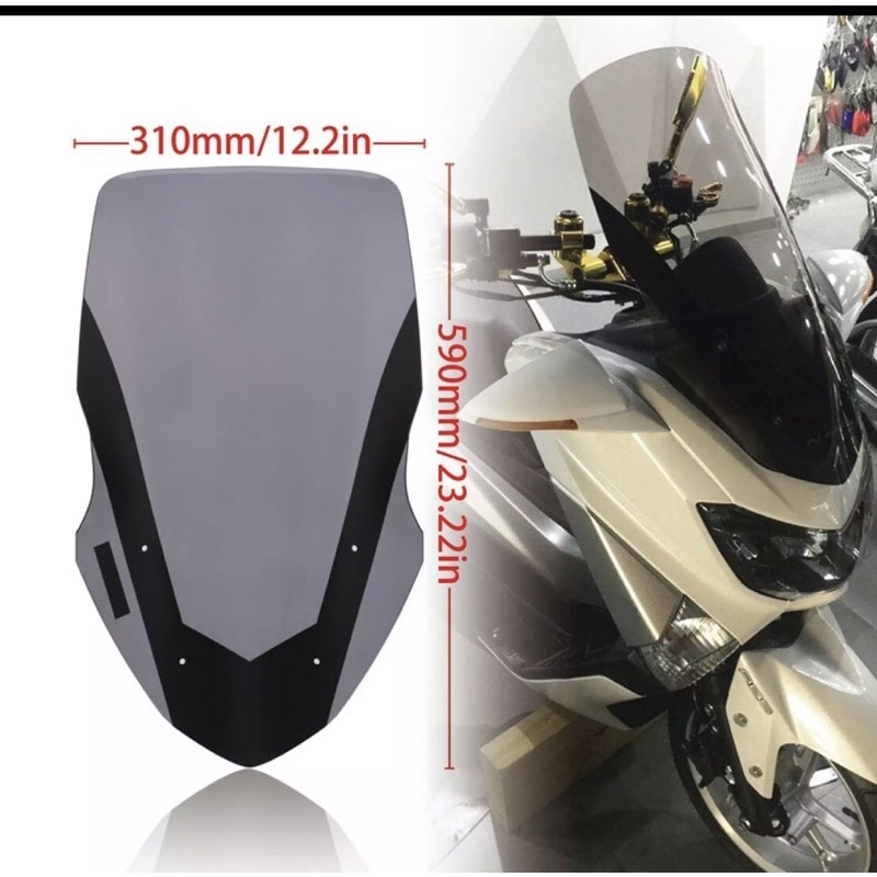 NMAX155 V1/V2 LONG WINDSHIELD SMOKE | Shopee Malaysia