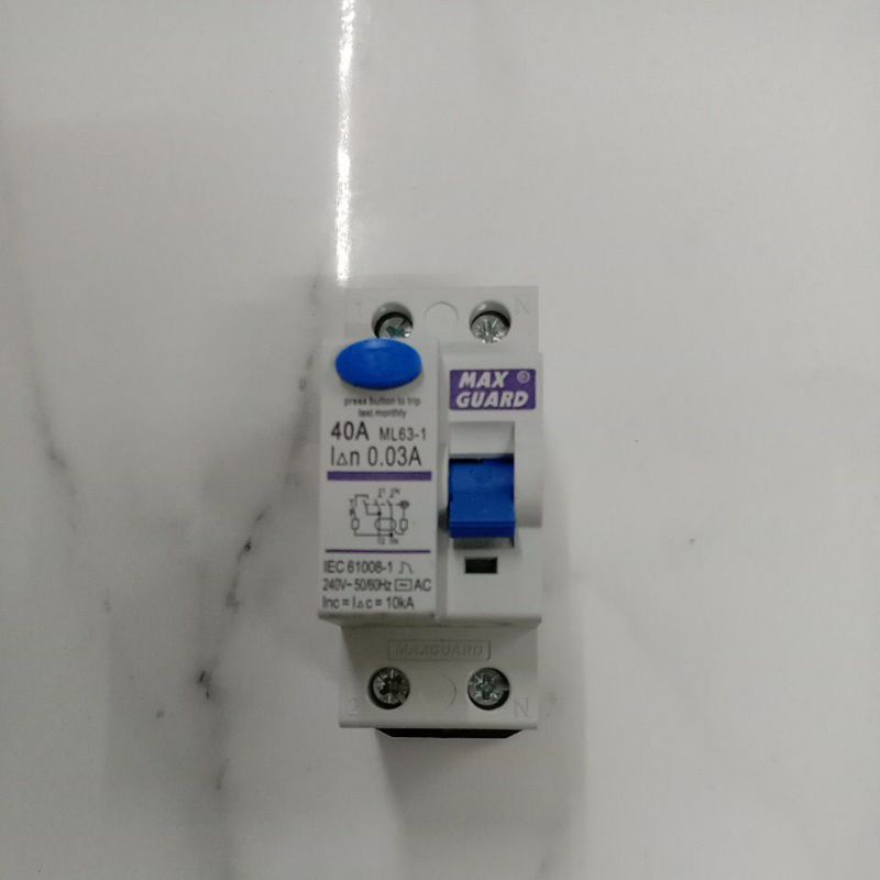 ELCB /RCCB 2P MAXGUARD 40A/63A 30MA | Shopee Malaysia
