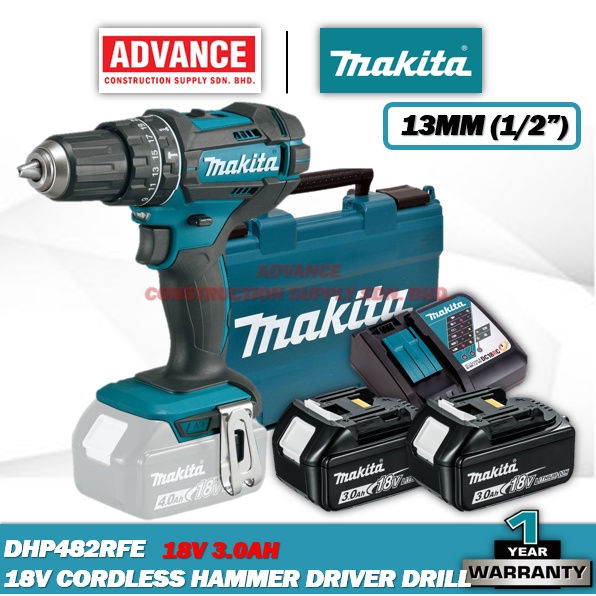 MAKITA DHP482Z / DHP482RFE 18V Cordless Hammer Drill Impact Drill 13MM ...