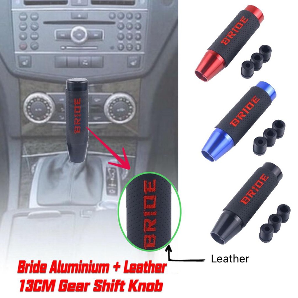 NEW !!! 13cm BRIDE Aluminum + Leather Gear Shift Knob Shifter Lever ...