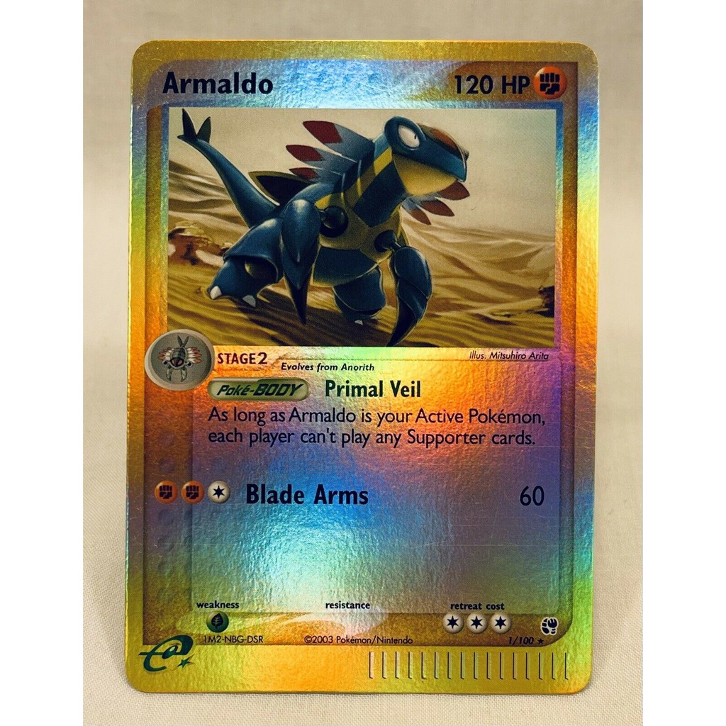 Armaldo 1/100 Holo Rare Reverse Ex Sandstorm E-Series Pokemon Card TCG ...