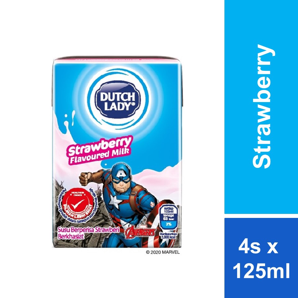 [Pack of 4] Dutch Lady Milky Marvel Strawberry 125ml [Exp 16 Jan 2026 ...