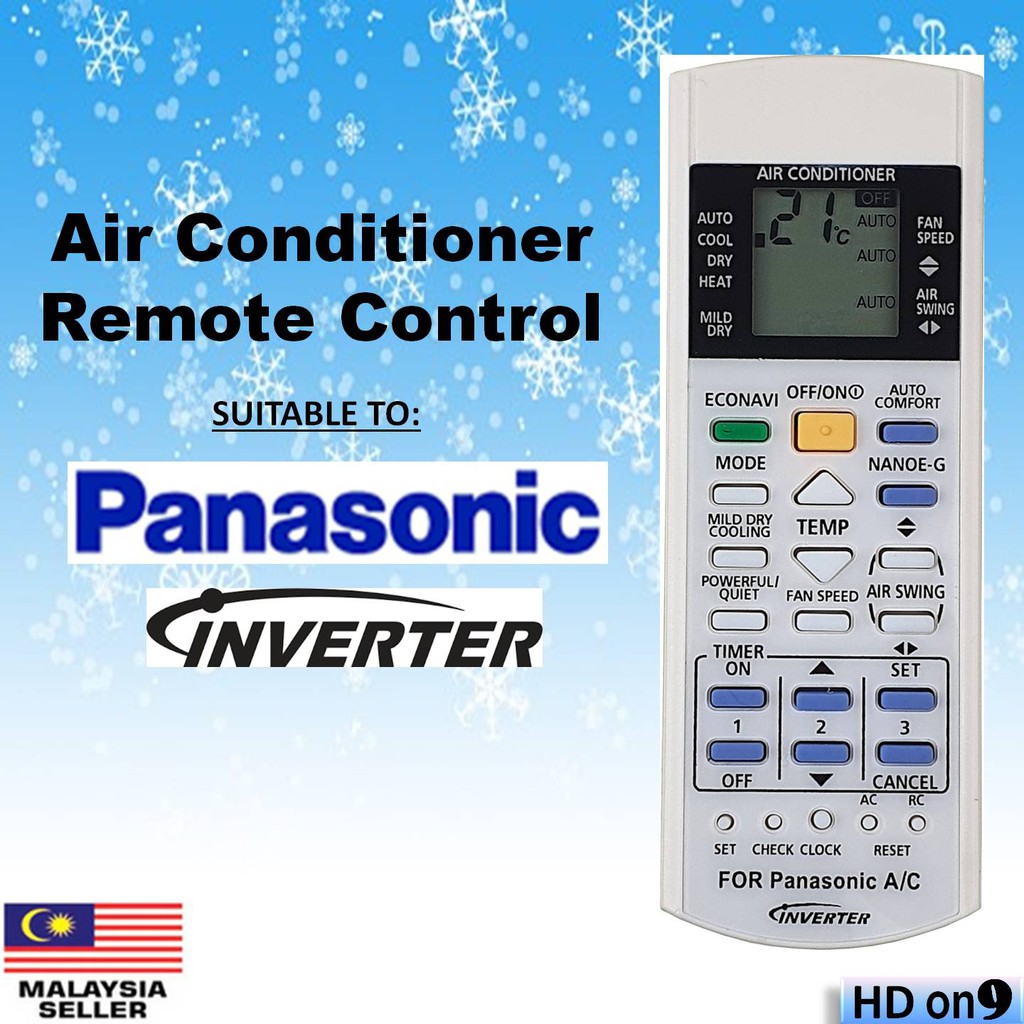 PANASONIC INVERTER Air Cond Aircon Aircond Remote Control Replacement ...