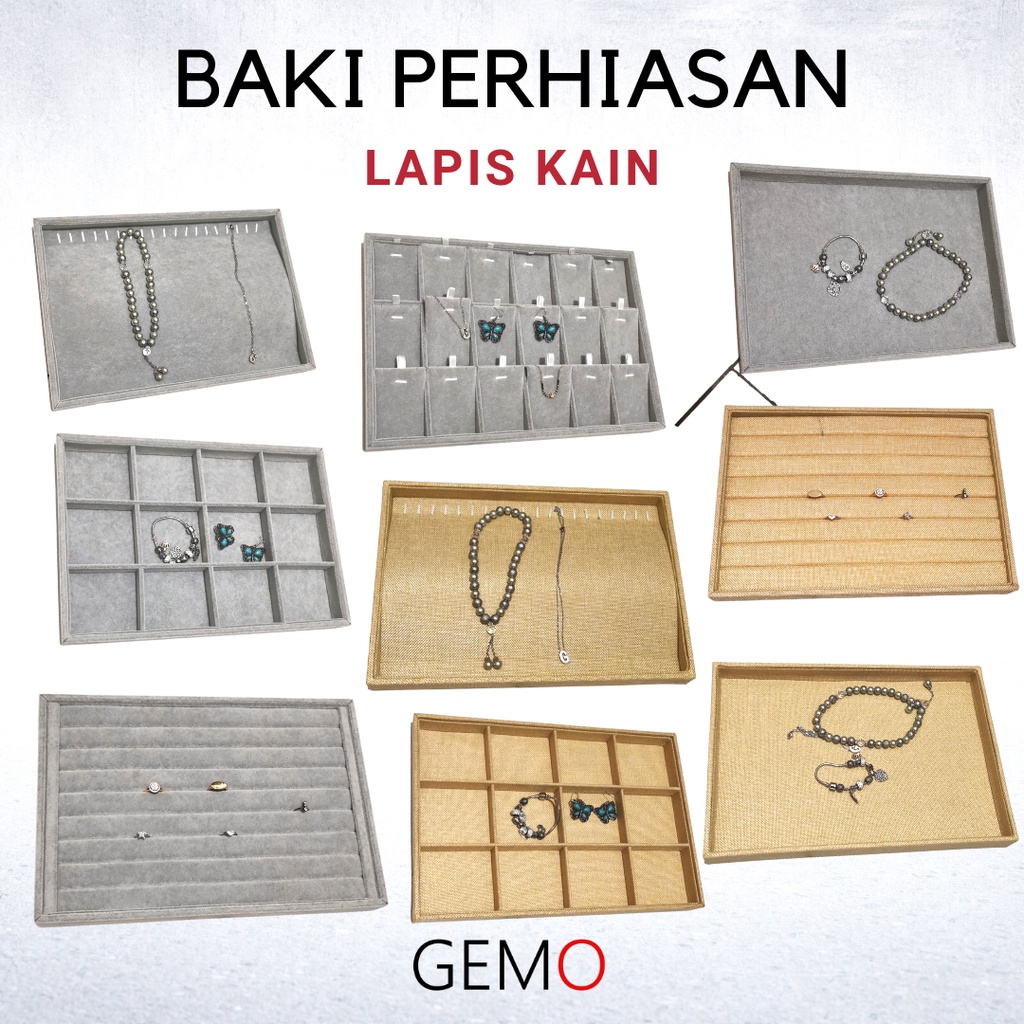 Luxury Gem Jewelry Display Layered Fabric Tray Tray/Jewelry Props Tray ...