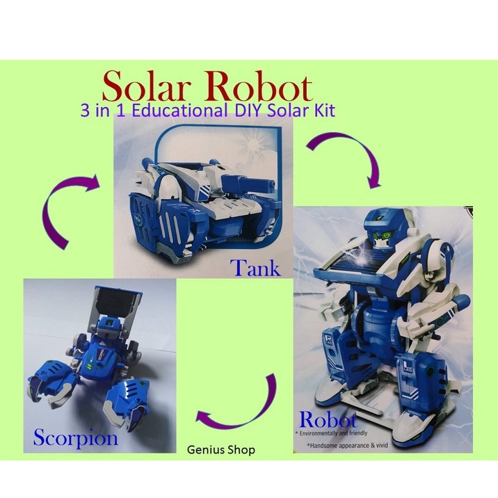 Solar Robot 3 in 1 Educational DIY Assembly Solar Kit | Shopee Malaysia